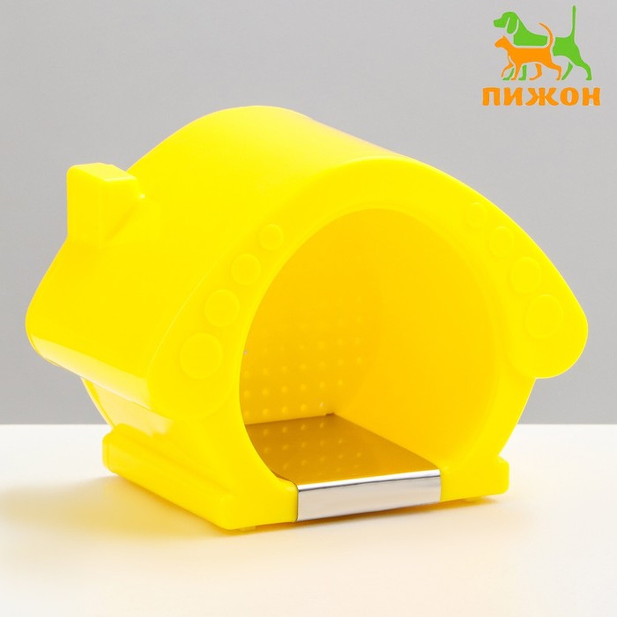 Домик для грызунов Пижон, охлаждающий, желтый, 13,5x9x10,5 см