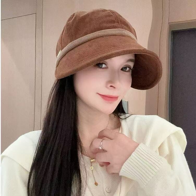 Шляпа Zhao Lusi Travel Sun Hat, женская, вельветовая, коричневая