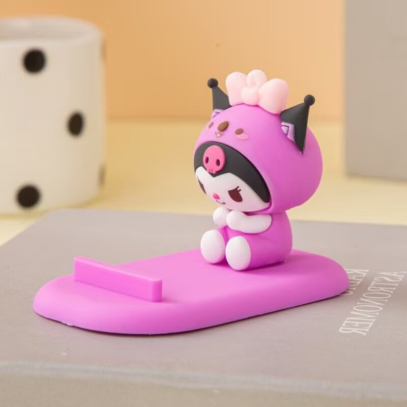 Kawaii Hello Kitty держатель для мобильного телефона аниме Kuromi Cinnamoroll мелодия кукла модель подставка для телефона держатель для телефона украшение автомобиля подарки, Розовый, Унисекс