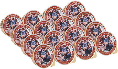 ЕМ без проблем 16 шт по 125 г консервы для собак говядина с рубцом и печенью ламистер