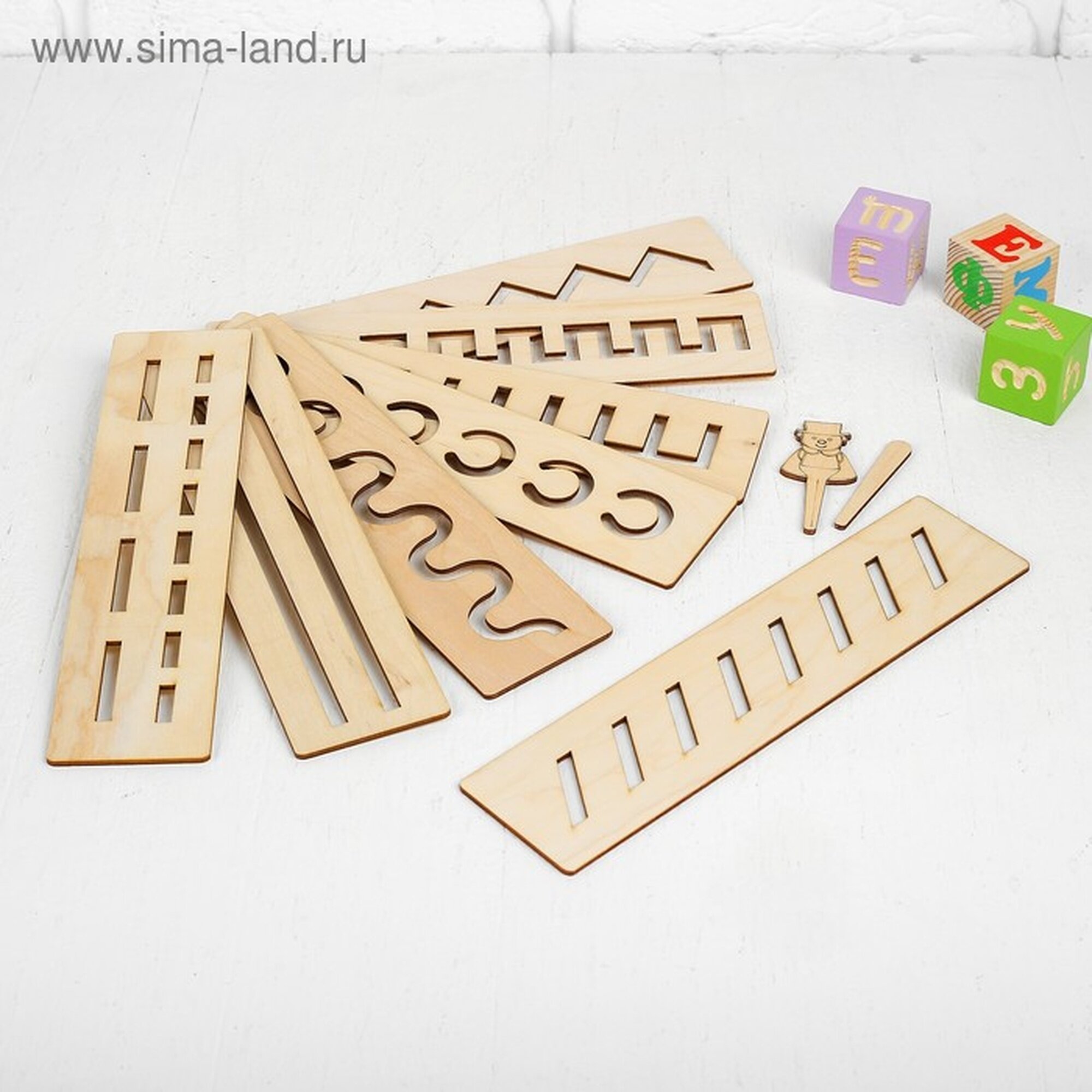 Развивающая игра SmileDecor "Мари", для детей от 3 лет, дерево, 8 линеек, 2 палочки