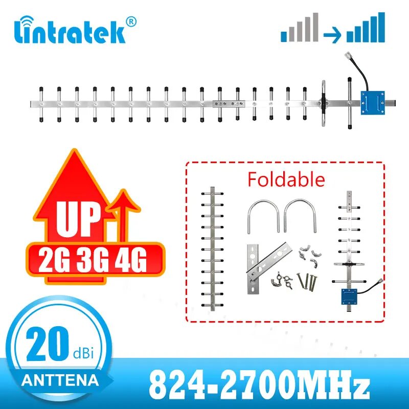 20 dBi 2G 3G 4G Сотовый усилитель уличная Антенна Yagi 824 МГц до 2700 МГц для GSM CDMA UMTS LTE B7 усилитель сигнала повторитель