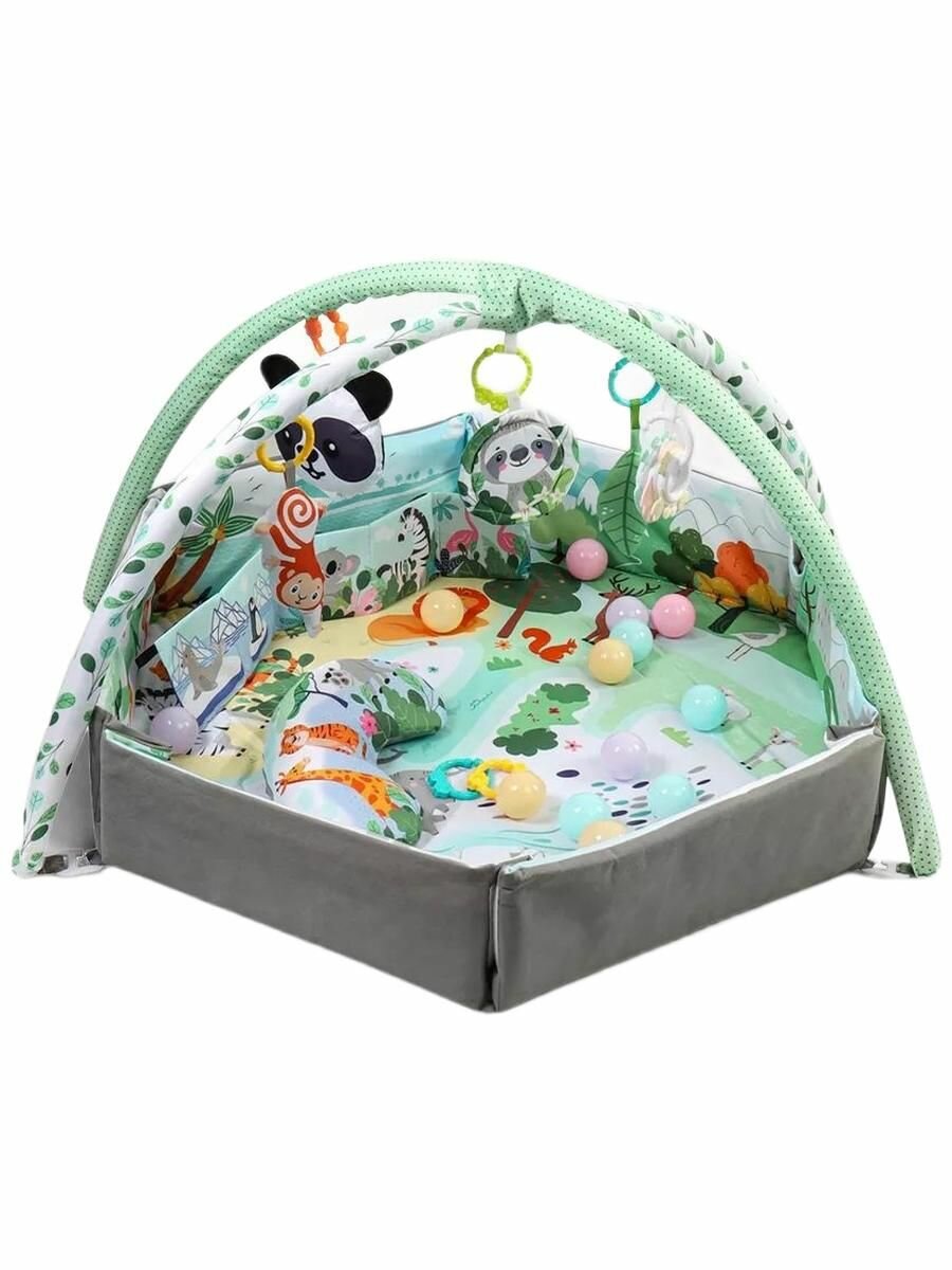 Развивающий коврик с игрушками для малышей 110х115 см