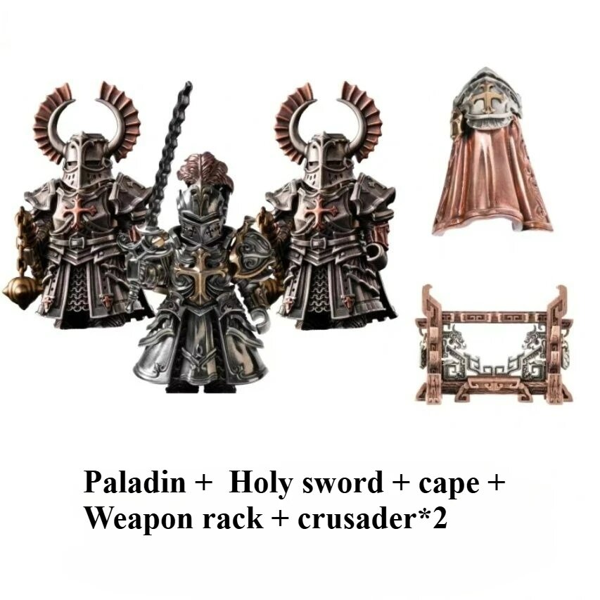Медная фигурка Paladin с мечом, плащом и подставкой