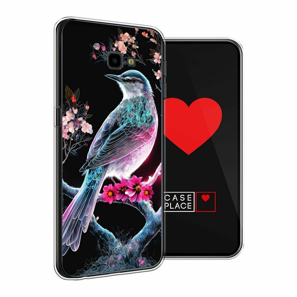 Чехол на Samsung Galaxy J4 Plus 2018 / Самсунг J4 Plus 2018 с принтом "Птица на цветущем дереве" — фото 1