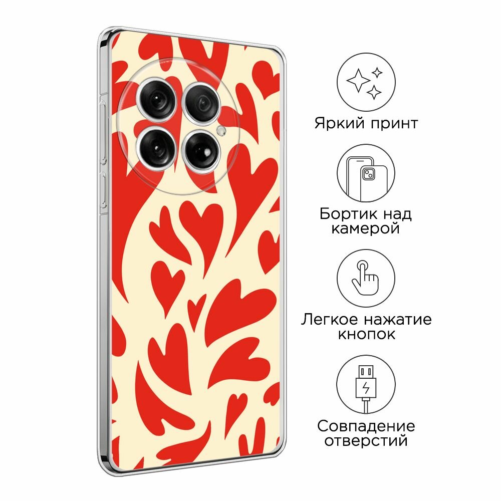 Чехол на OnePlus 13 / Ван Плас 13 с принтом "Crazy hearts 1 - 14 февраля" — фото 1