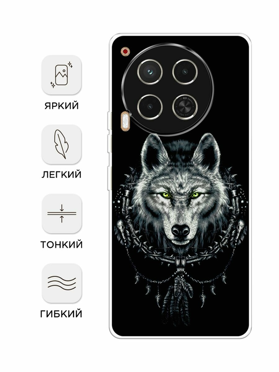 Чехол на Tecno Camon 30 4G / Текно Камон 30 4G с принтом "Волк оберег" — фото 1