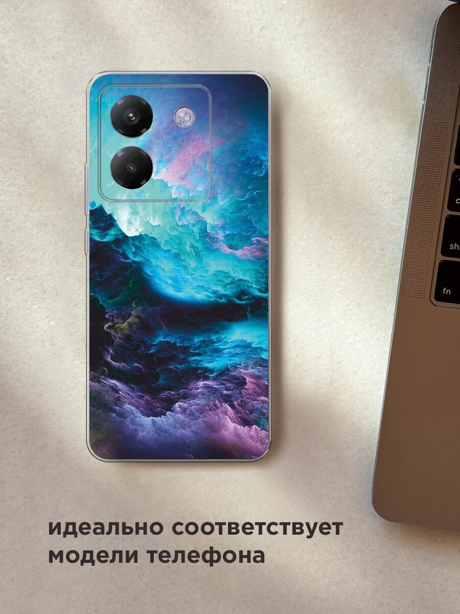 Чехол на Poco M7 Pro / Поко М7 Про с принтом "Бирюзовое небо" — фото 1