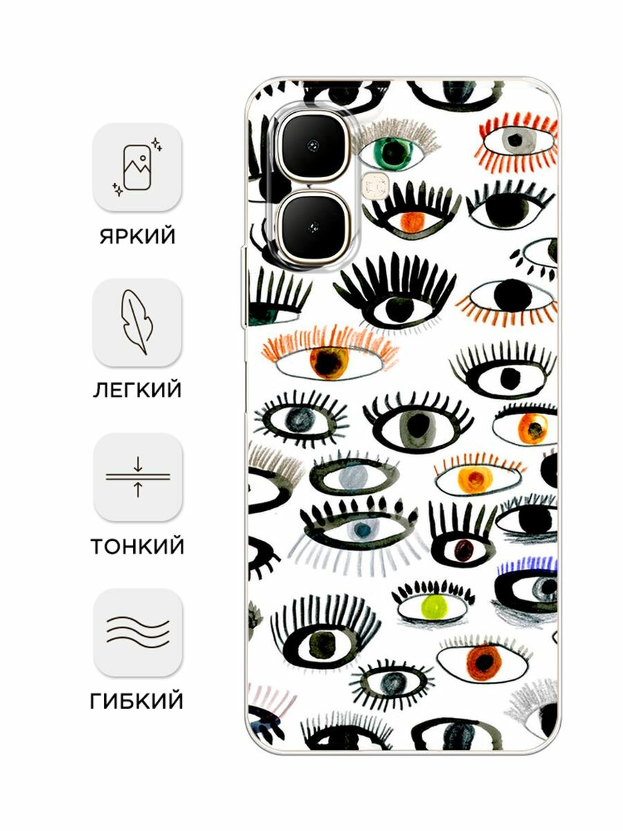 Чехол на Infinix Smart 10 / Инфиникс Смарт 10 с принтом "Глаза акварель" — фото 1