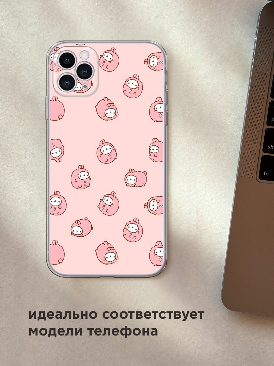 Чехол на Apple iPhone 11 Pro / Айфон 11 Про с принтом "Зайчики в капюшонах" — фото 1