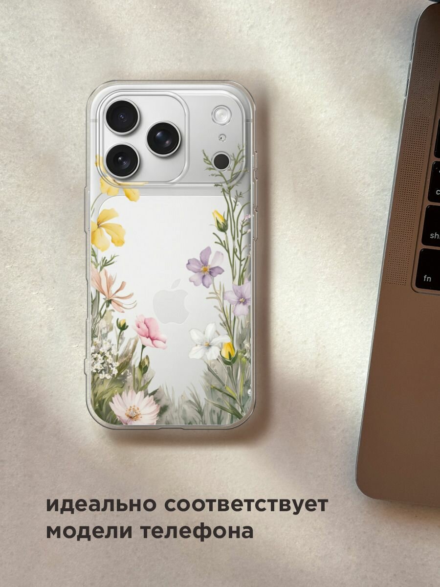 Чехол на Apple iPhone 17 Pro / Айфон 17 Про с принтом "Летний винтаж 2", прозрачный — фото 1