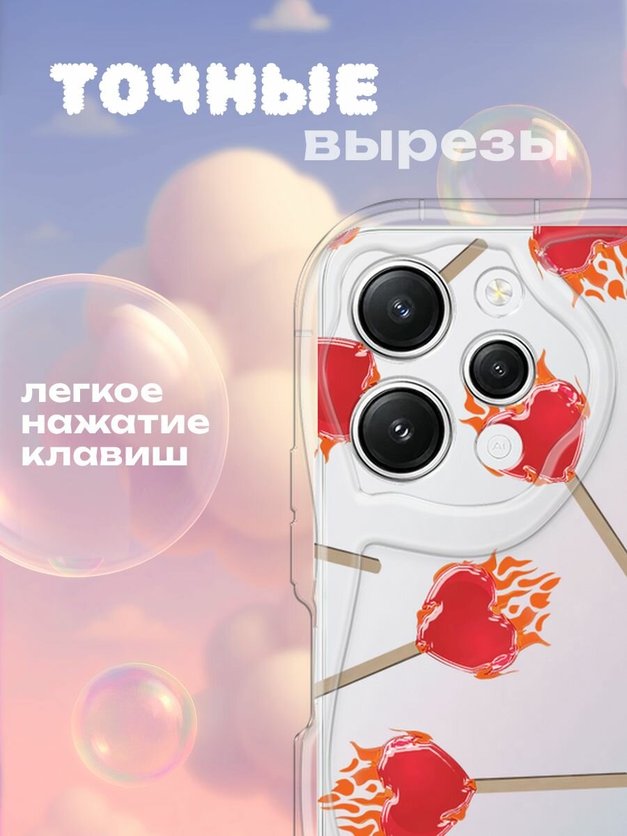 Чехол на Xiaomi Redmi 12 / Редми 12 с принтом Горящие леденцы 2 — фото 1