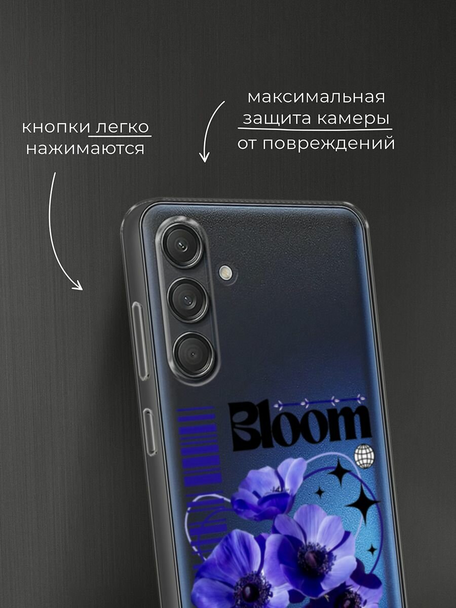 Чехол на Samsung Galaxy M55 / Самсунг M55 с принтом "Завораживающие анемоны", прозрачный — фото 1