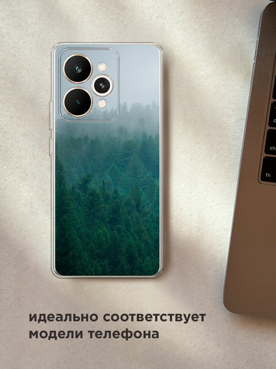 Чехол на Realme 15 Pro / Реалми 15 Про с принтом "Лес в облаках" — фото 1