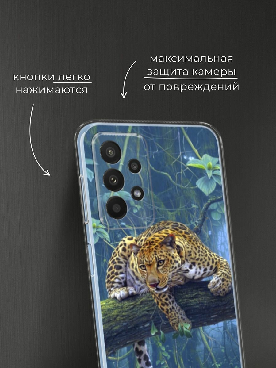 Чехол на Samsung Galaxy A23 / Самсунг Галакси А23 с принтом "Леопард охотник" — фото 1
