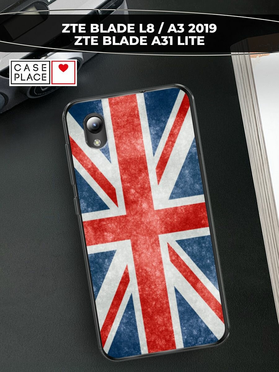 Чехол на ZTE Blade L8/A3 (2019)/A31 lite / ЗТЕ Блэйд L8/A3/A31 Лайт с принтом "Флаг Великобритании 1"