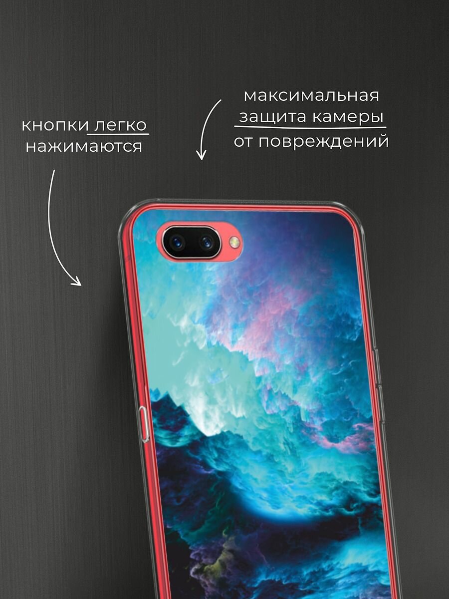 Силиконовый чехол на Oppo A3s / Oppo A3s с принтом "Бирюзовое небо" — фото 1