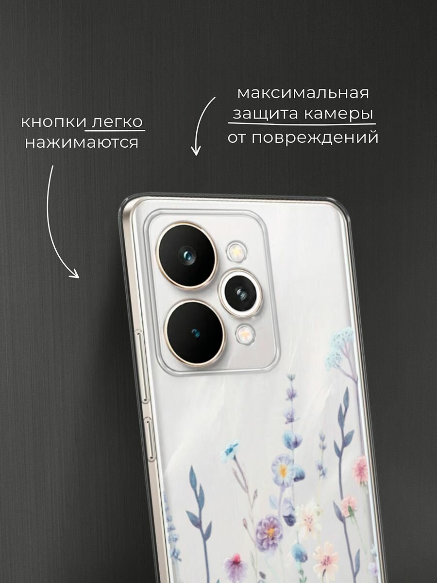 Чехол на Realme 15 Pro / Реалми 15 Про с принтом "Нежные полевые цветы" — фото 1