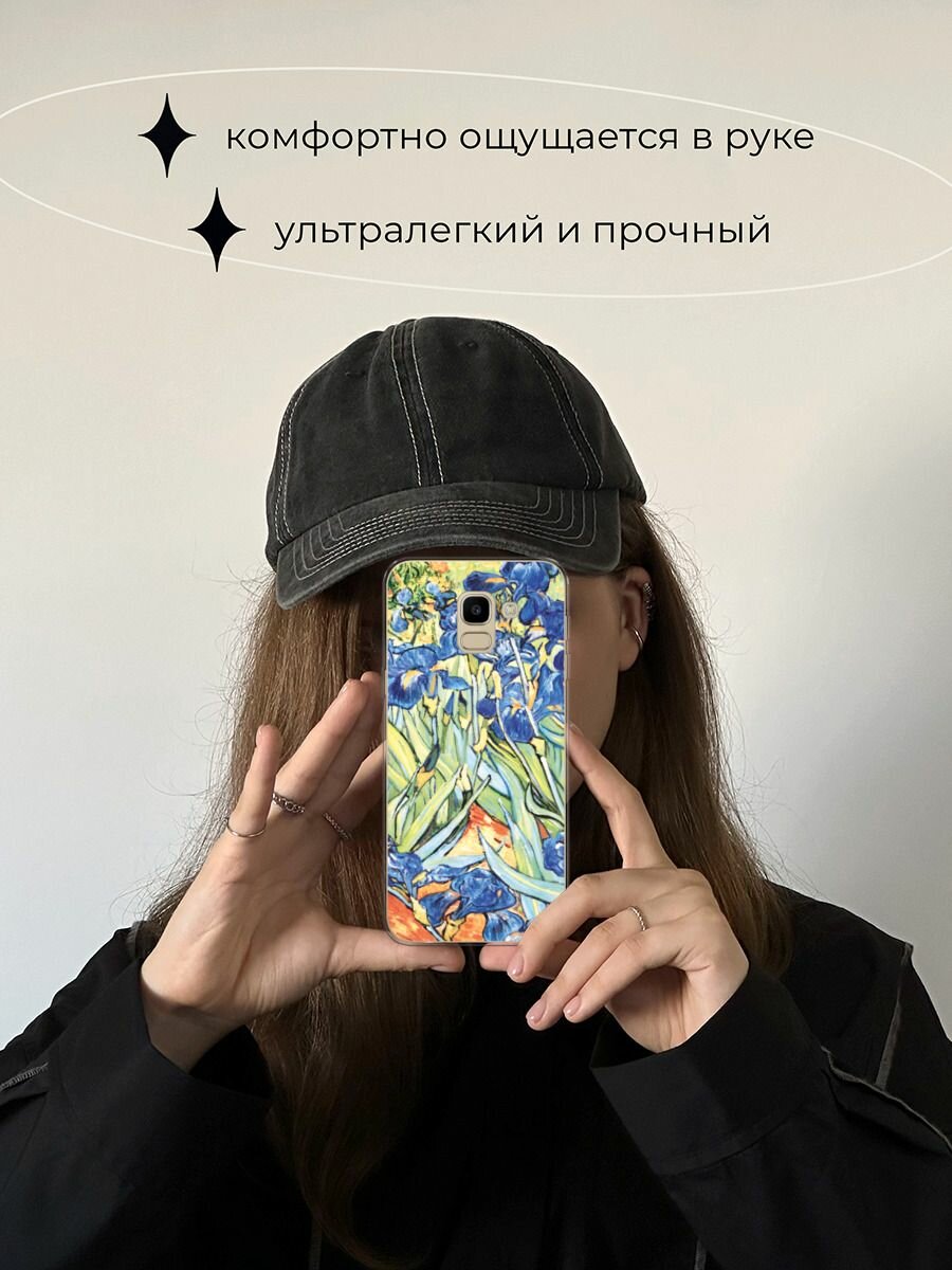 Чехол на Samsung Galaxy J6 2018 / Самсунг Галакси Джей 6 2018 с принтом "Ирисы Ван Гог" — фото 1
