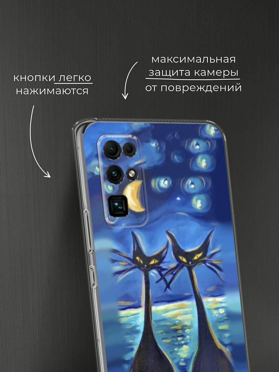 Чехол на Honor 30 / Хонор 30 с принтом "Влюбленные котики 7" — фото 1