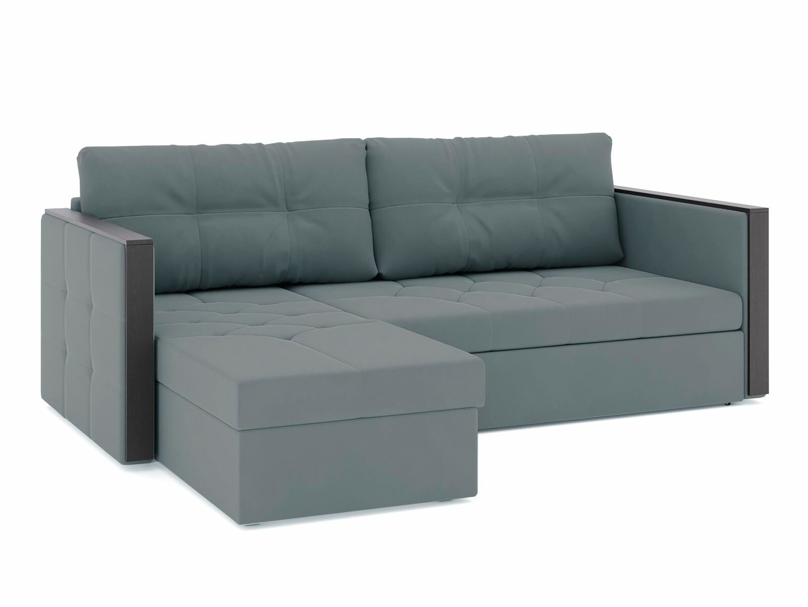 Угловой диван кровать Даймонд, дельфин, НПБ, угол левый/правый, велюр Зара Графит 32