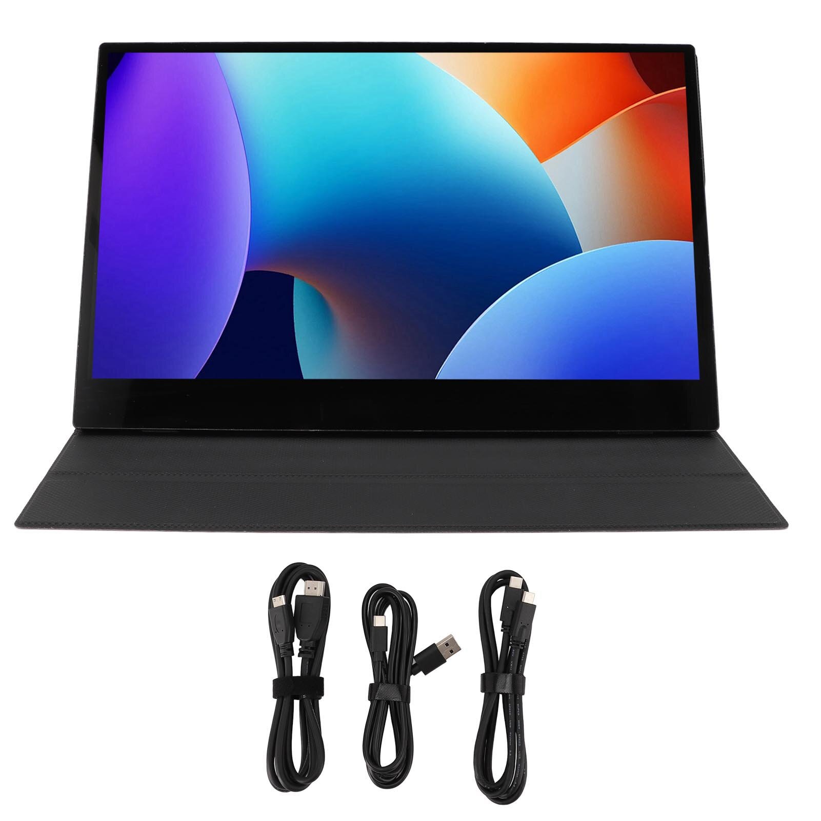 15,6-дюймовый портативный монитор 1920x1080P (Full HD), соотношение сторон 16:9, внешний сенсорный экран для офиса, деловых встреч и игр, частота обновления 60 Гц.