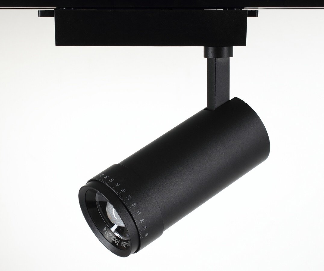 Track-Spot-2L-30W JH-GDD-TJ1 2L (PX55) Warm-3500k 2700Lm 10-60° CRI>90 220V (корпус чёрный, подвесной), Светодиодный све