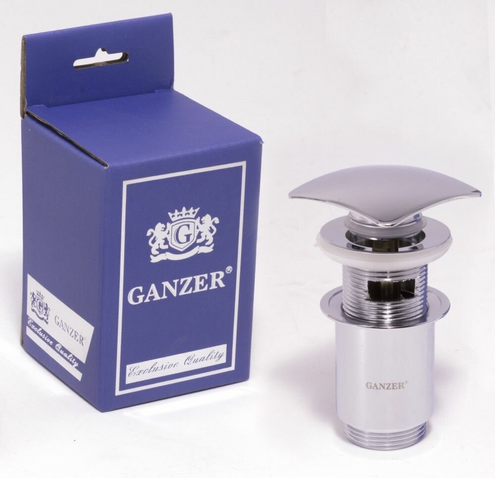 Донный клапан универсальный квадратный (белый) GANZER GZ5708(F-8)