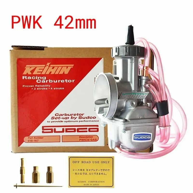Карбюратор PWK 42 мм, подходит для двигателей Yamaha, Honda, Kawasaki, Suzuki 2T/ 4T, совместим со скутерами, квадроциклами, мотоциклами (300-450 куб. см)
