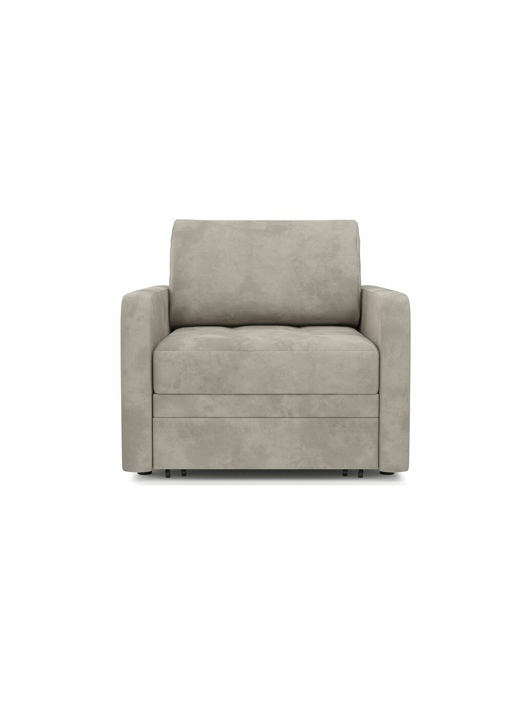 Кресло-кровать раскладное PUSHE Бруно, велюр, серый Nebby 304