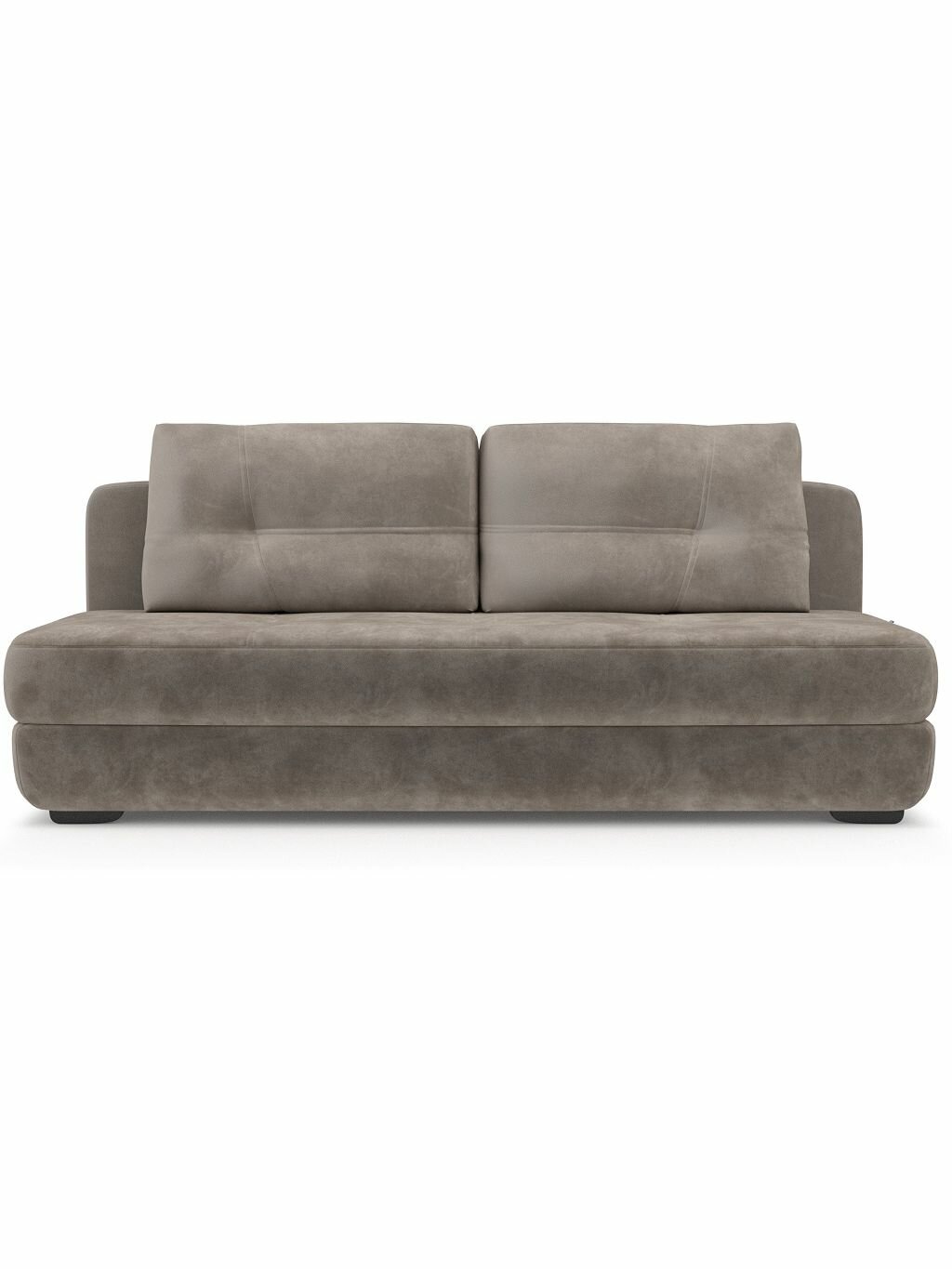 Прямой диван-кровать раскладной PUSHE Арно велюр, коричневый Nebby 014