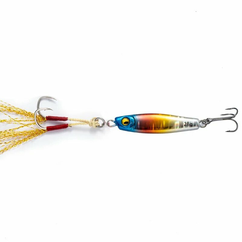 Красочная карбоновая металлическая приманка для рыбалки с перьями, спиннинговая ложка, искусственная приманка, окунь, крючок гольяна, тонущие снасти для литья Pesca