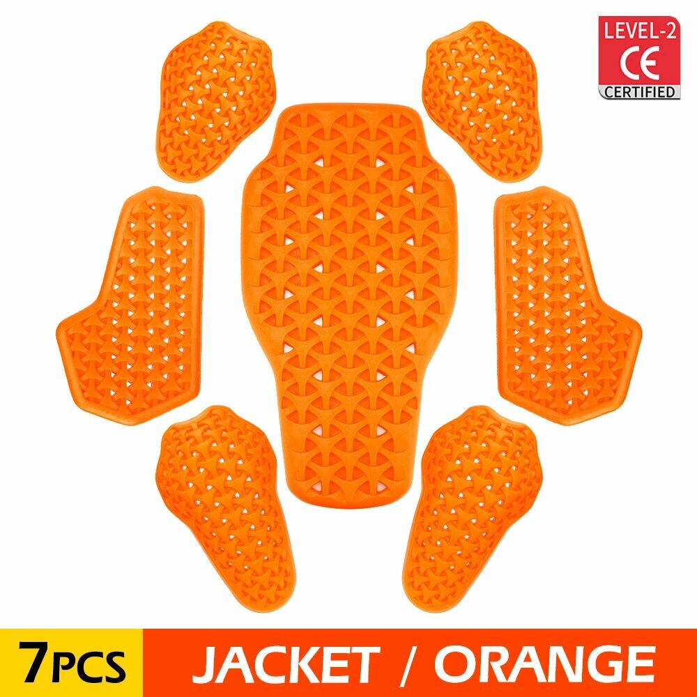 Сертифицированная CE Защитная Экипировка Для Мотоциклистов: Наплечники, Налокотники, HRZ-Orange-7pcs