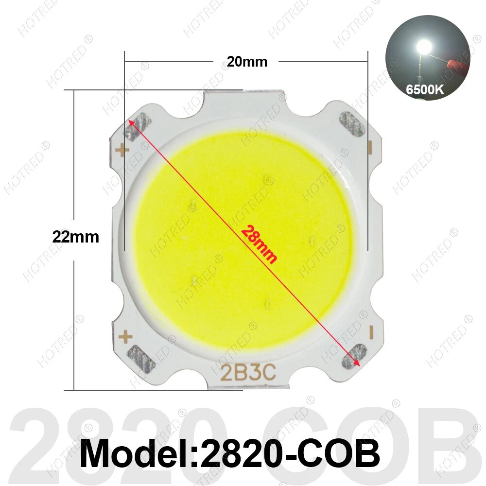 Светодиод COB 2820 White 5W 15-17V 250mA