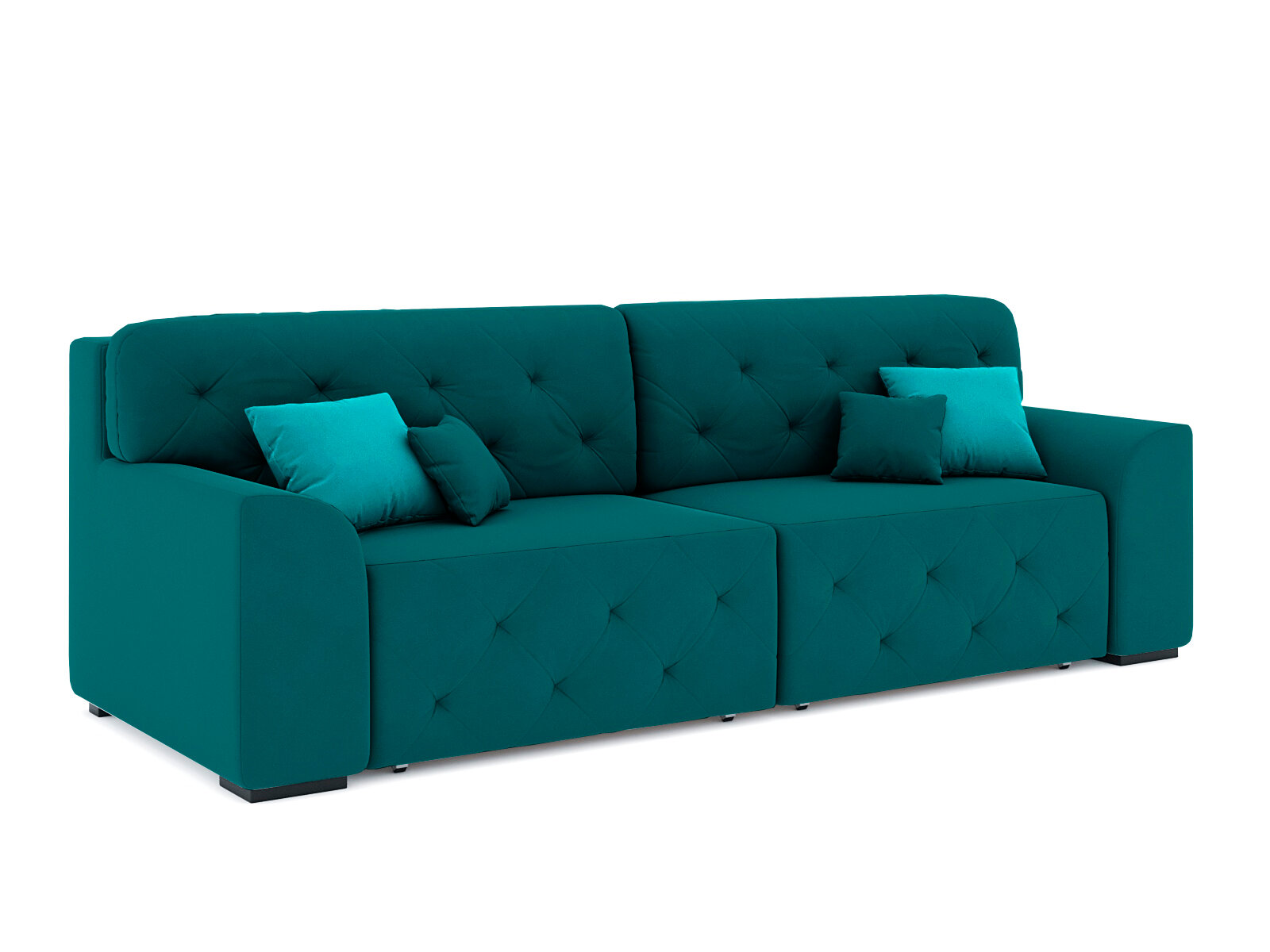 Диван - кровать Вегас, еврокнижка-трансформер, 262*106*100, велюр Зара Изумруд/Зара Азур 48