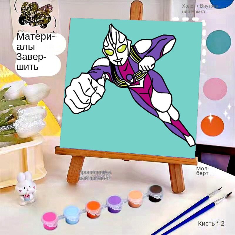 Цифровая картина маслом 20*20, аниме, раскраска маслом, ручная роспись маслом, декор для спальни.