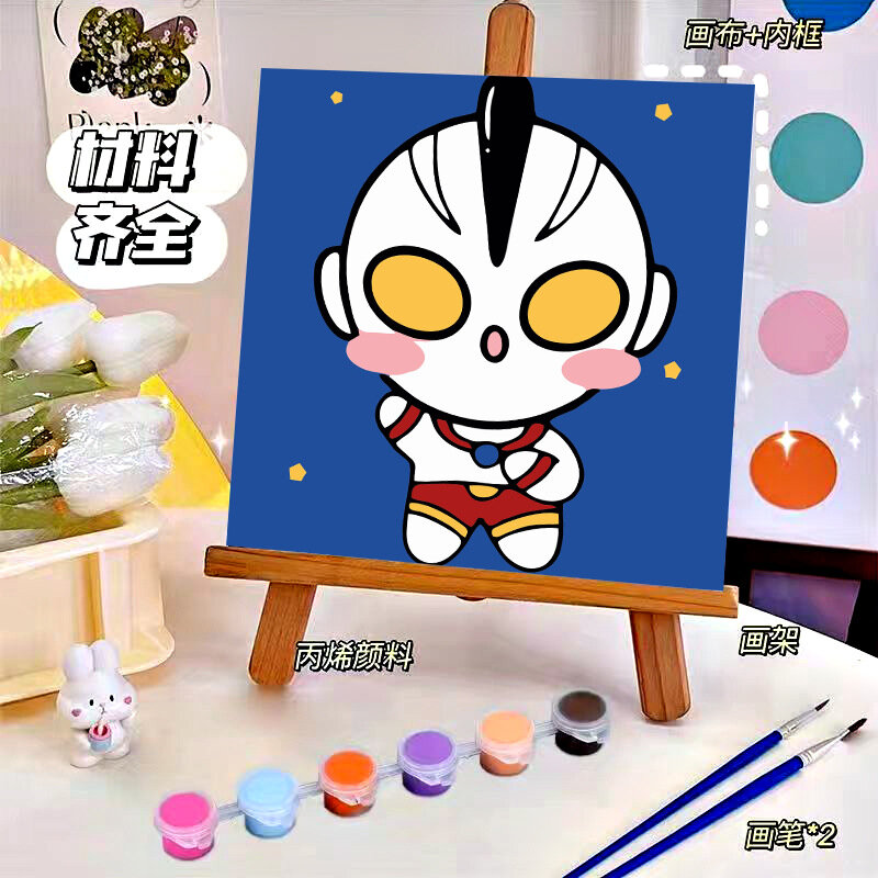 Цифровая картина маслом 20*20, аниме, раскраска маслом, ручная роспись маслом, декор для спальни.