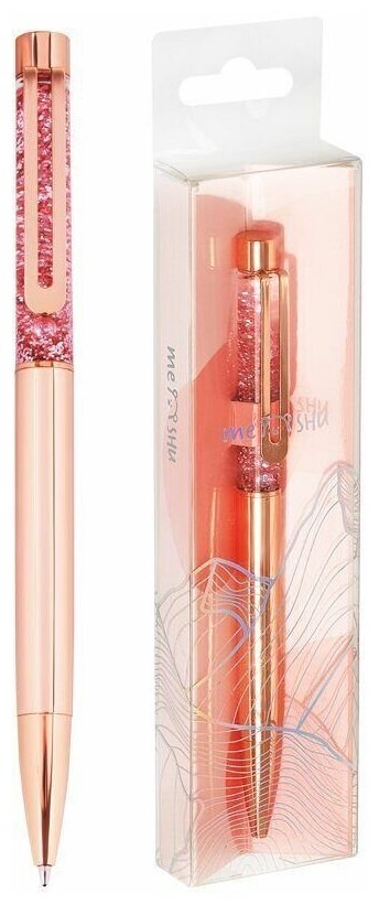 Ручка шариковая подарочная 1мм синяя Rose sand поворотный механизм, в пластиковом боксе