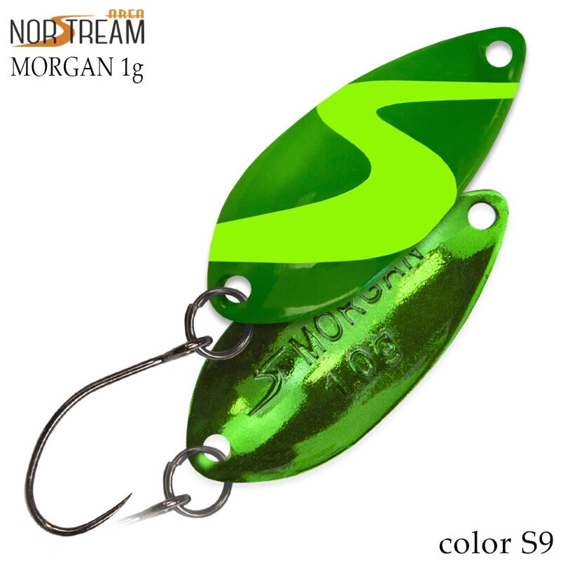 Блесна колеблющаяся для рыбалки на форель, щуку, окуня/ колебалка для зимней и летней ловли хищных рыб. Norstream MORGAN 1 г код цв. S9