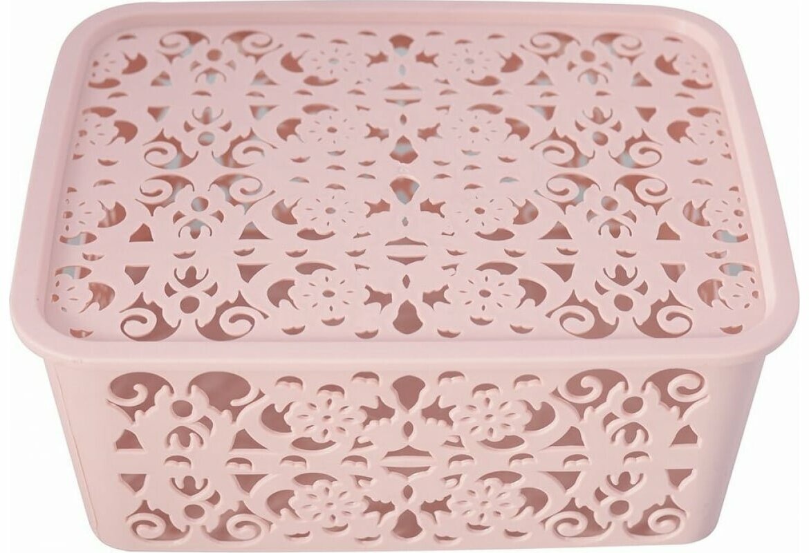 Корзина для хранения "Кроше" с крышкой. Размер 25х20х10см. 2цв