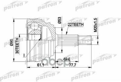 ШРУС нар 21x49x28 RENAULT Logan / Sandero 1,4-1,6 4-13 PATRON арт. PCV2173