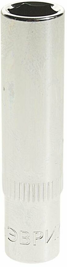 Головка 8мм 1/4 6-гранная глубокая 50мм эврика