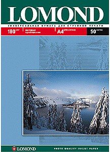 Фотобумага Lomond 0102014 A4/180г/м2/50л./белый матовое для струйной печати