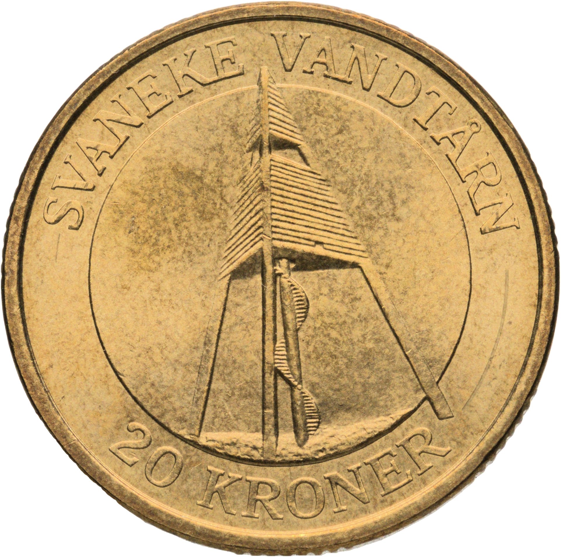 Дания 20 крон kroner 2004 "Водонапорная башня, Сванеке", Бронза, в сохранности UNC