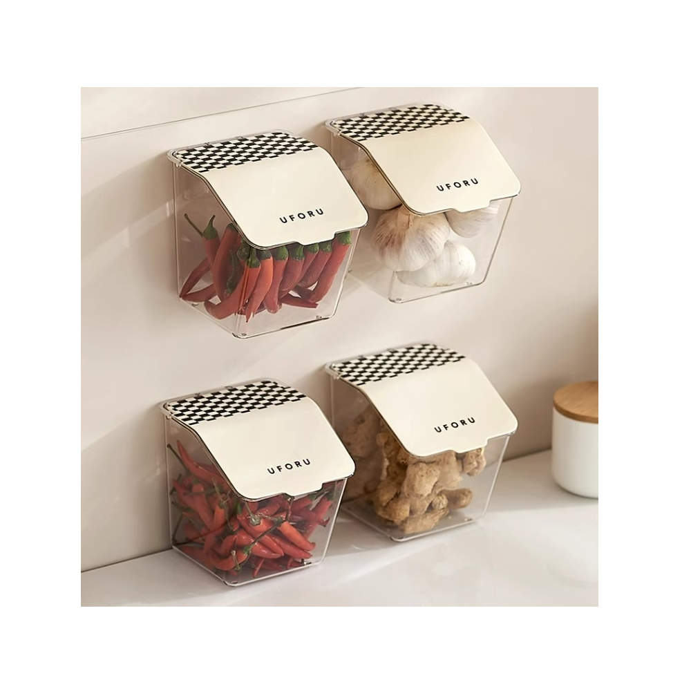 Набор настенных подвесных контейнеров для хранения, прозрачный органайзер для хранения овощей, специй. 4 шт.