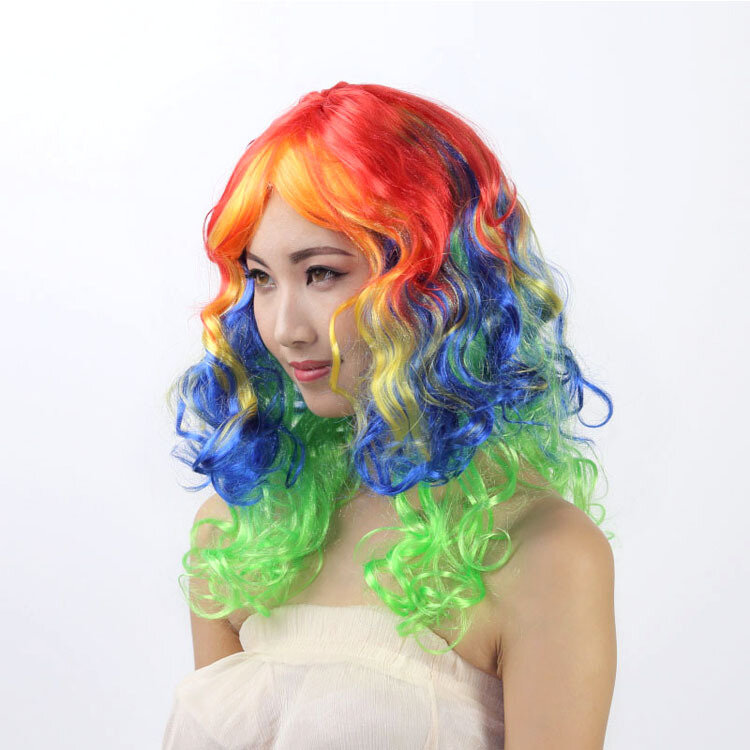 Парик "Красочный", длинные вьющиеся волосы