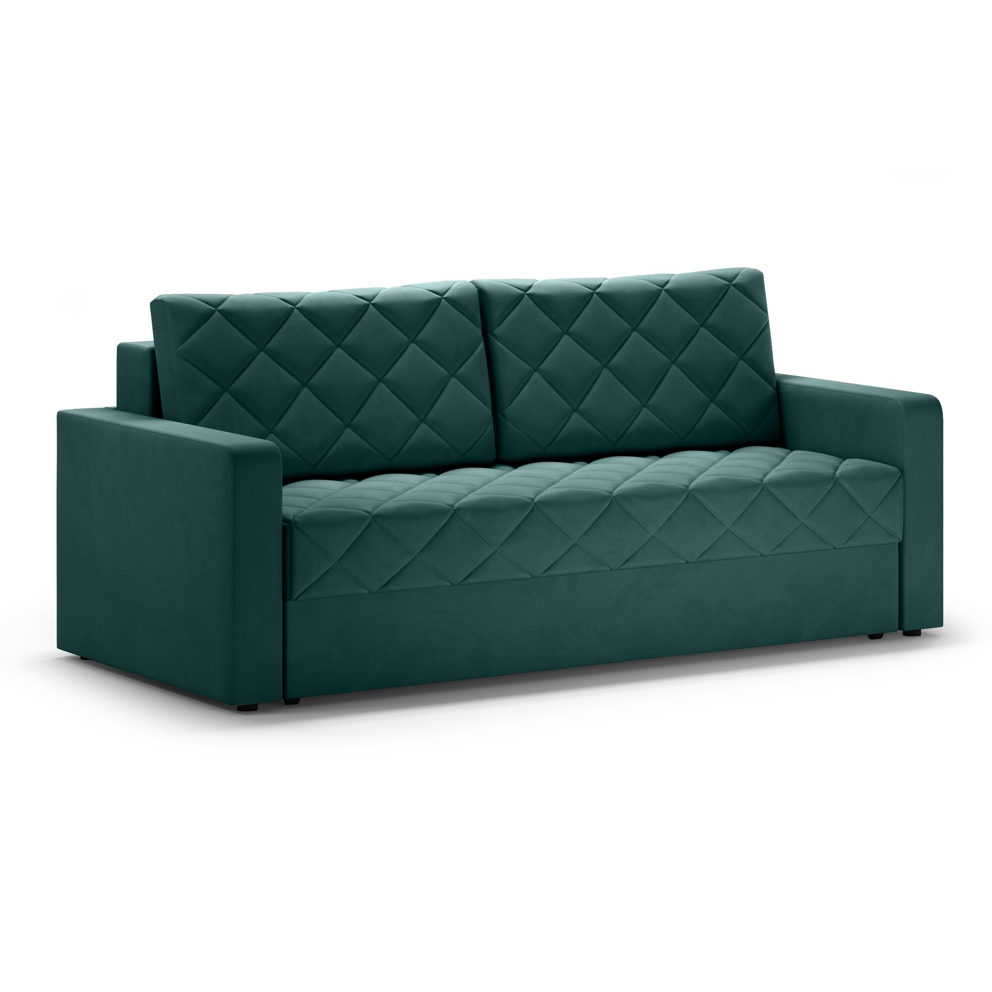 Диван раскладной "Олимп" 220х100х81, 150х192, 2 места, бирюзовый велюр