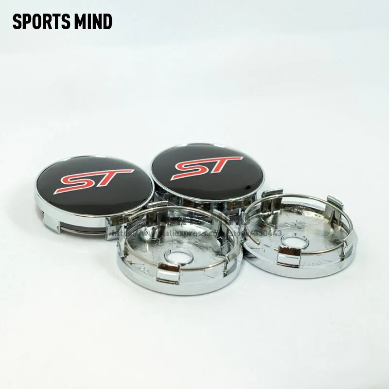 Колпачки ступицы колеса автомобиля ST, 4 шт./лот, 60 мм, для Ford ST Fusion, Everest, Escape, Explorer Edge, Mondeo, Focus, Ecosport, Fiesta, Kuga SILVER