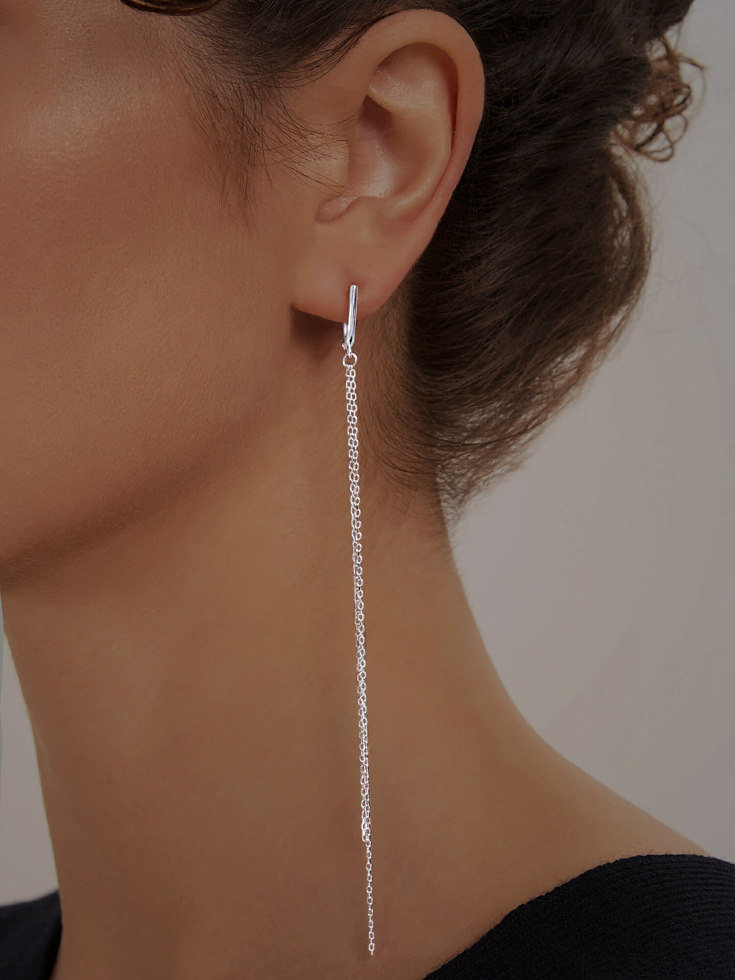 Серьги с подвесками, серебро, 925 проба, родирование