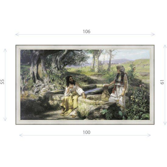 Картина Декор Депо Генриха Семирадского Христос и самарянка Матовая бумага в раме, без стекла 61х106 см
